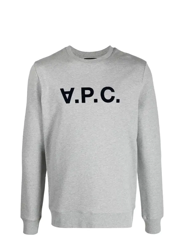A.p.c. Logo-print Crewneck Sweatshirt - Grey