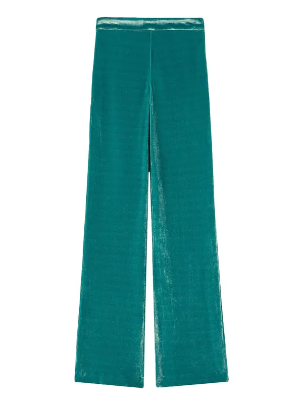 JIL SANDER Velvet Straight-leg Trousers - Green