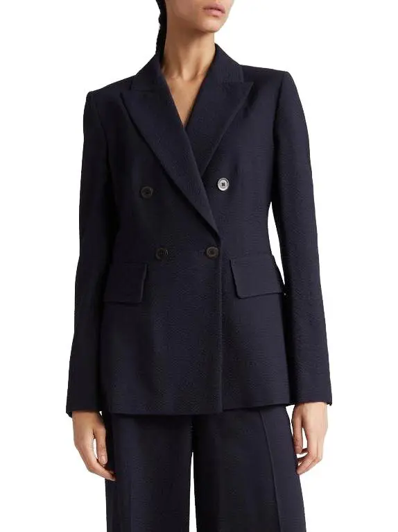 Max Mara Albero Wool Blend Seersucker Jacket - Ultramarine