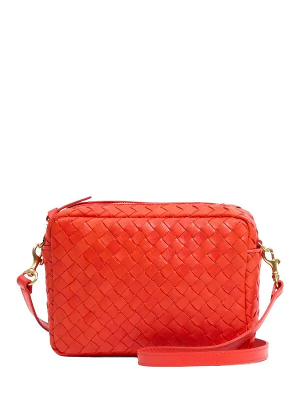 Clare V. Midi Sac Woven Crossbody Bag - Bright Poppy
