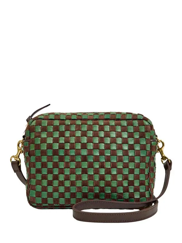 Clare V. Midi Sac Woven Crossbody Bag - Deep Pine Chocolate
