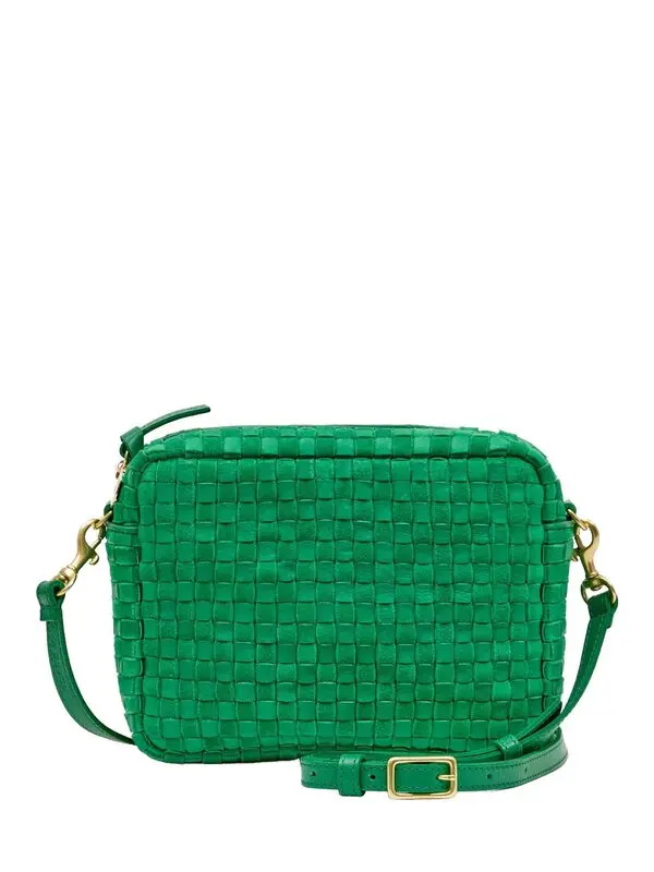Clare V. Midi Sac Woven Crossbody Bag - Grass
