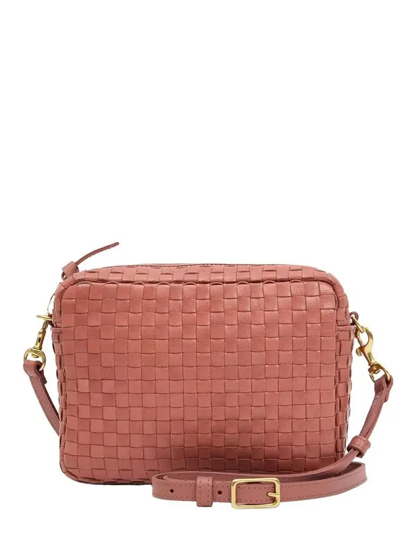 Clare V. Midi Sac Woven Crossbody Bag - Rose Clay