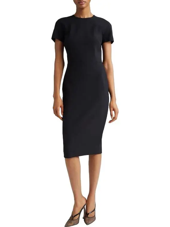 Victoria Beckham Crepe Sheath Dress - Black