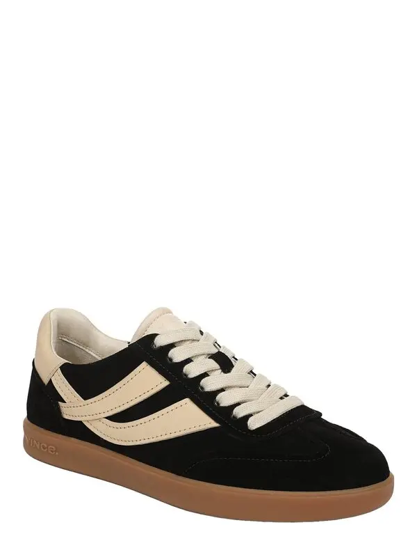Vince Oasis Leather Sneakers - Black/macademia