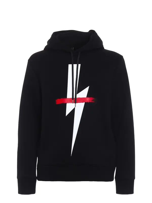Neil Barrett Logo Hooded Sweatshirt - Black