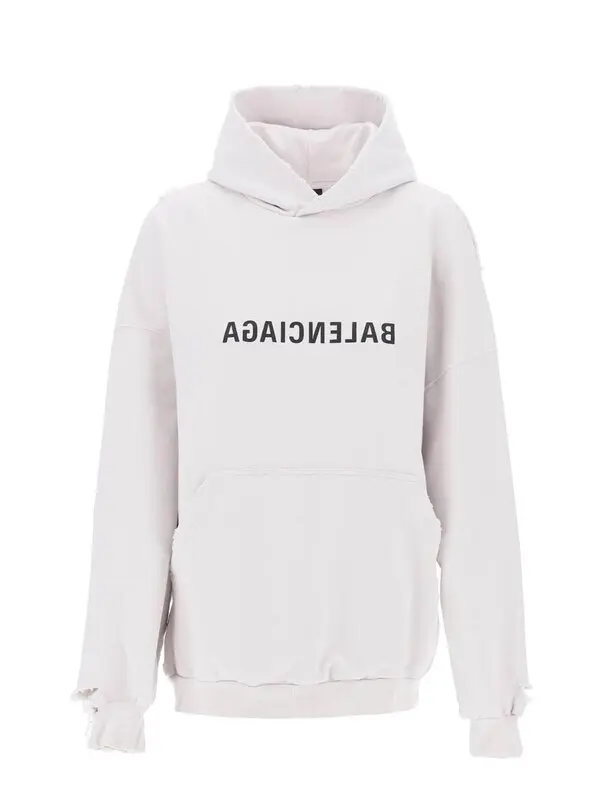 Balenciaga Logo Hooded Sweatshirt - White