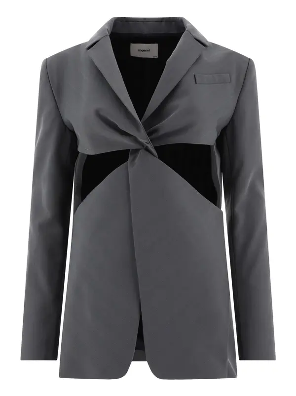 Coperni Twisted Cut-out Tailored Jacket - Grey