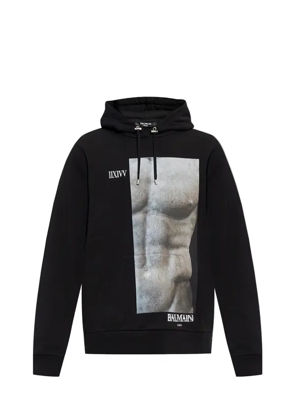 Balmain Cotton Hoodie - Black