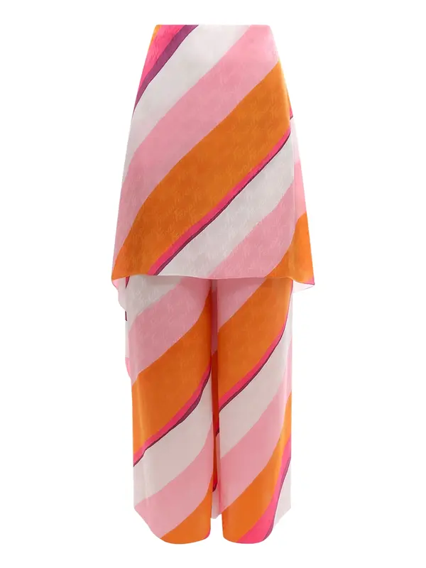 Fendi Ff Color Block Draped Trousers - Pink