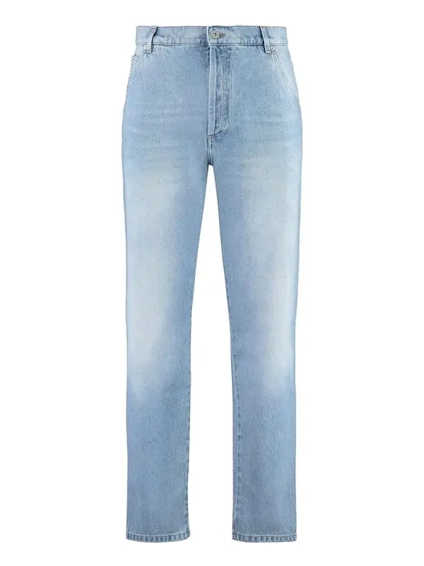 Balmain Cropped Straight Jeans - Blue