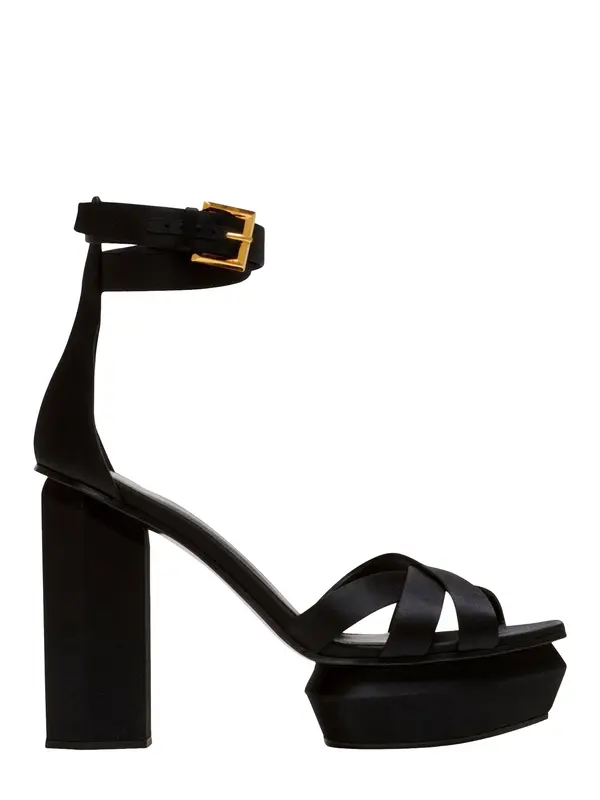 Balmain Ava Platform Sandals - Black