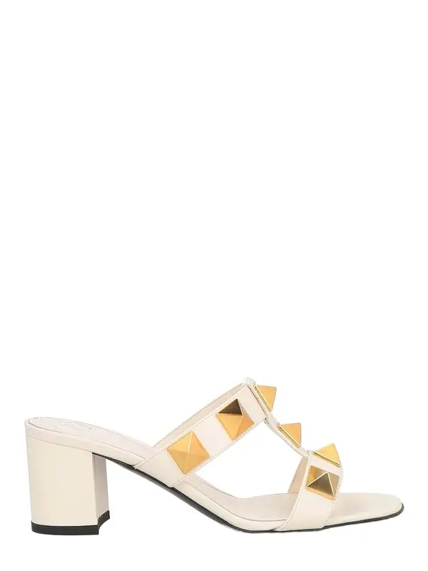 Valentino Garavani Roman Stud Leather Sandals - White