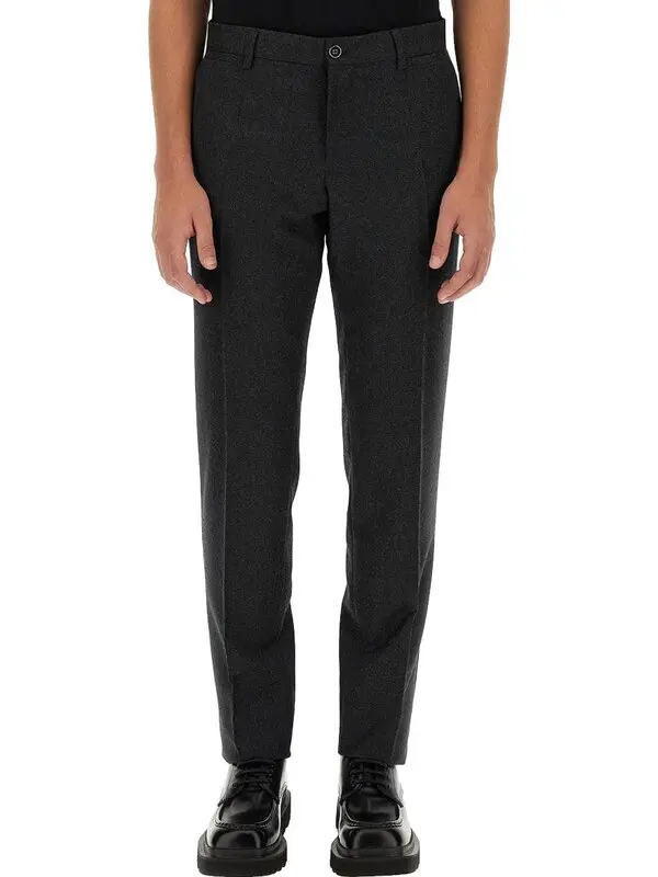 Dolce & Gabbana Wool Regular Fit Pants - Grey