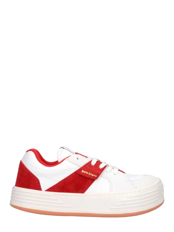 Palm Angels Leather Logo Sneakers - Red