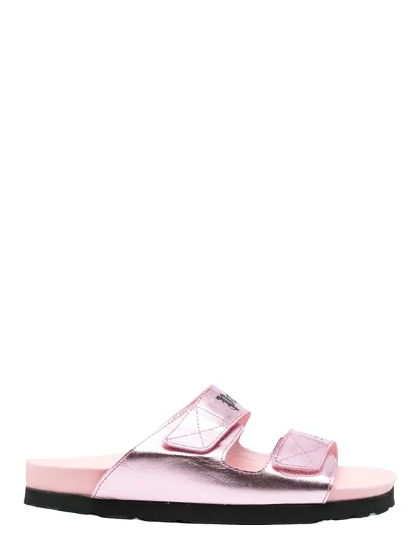 Palm Angels Leather Logo Sandals - Pink