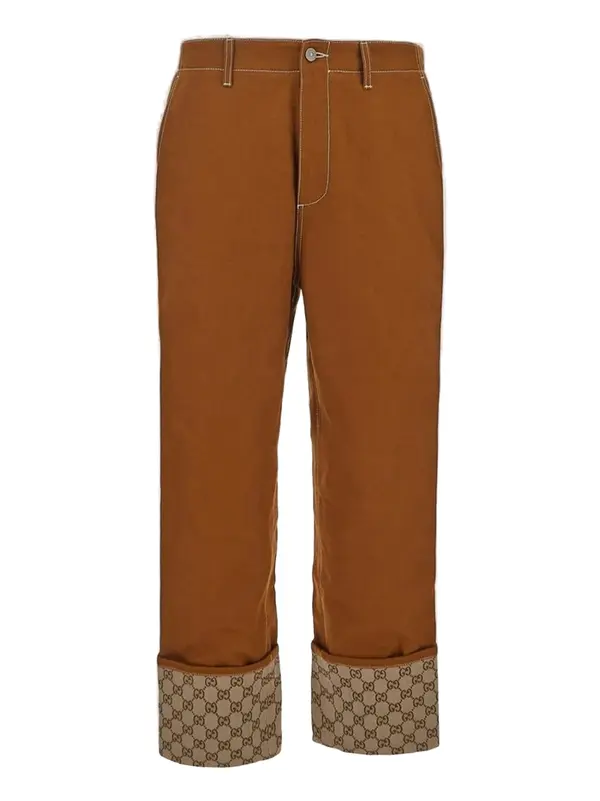Gucci Gg Cotton Pants - Brown
