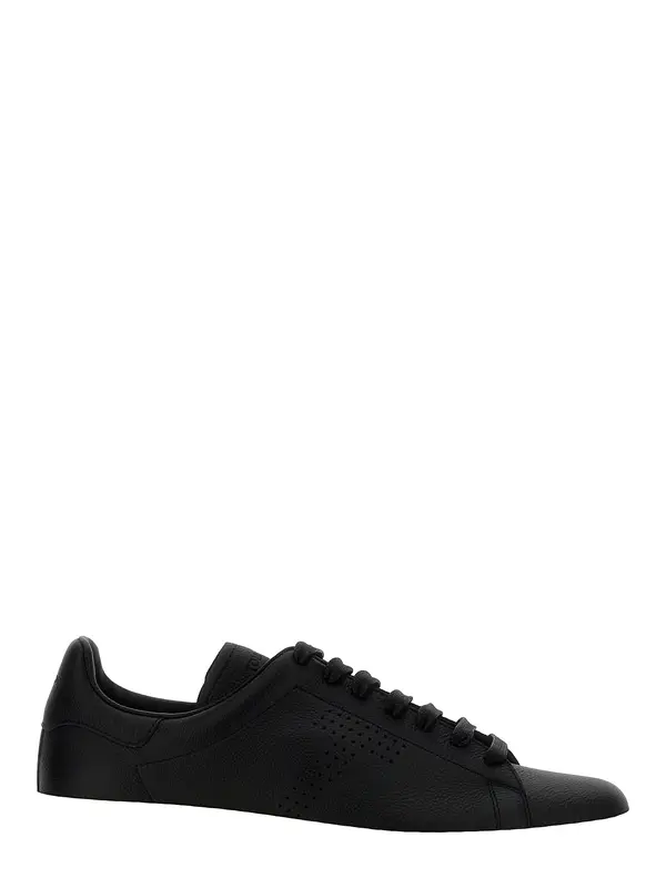 TOM FORD Warwick Grained Leather Sneakers - Black