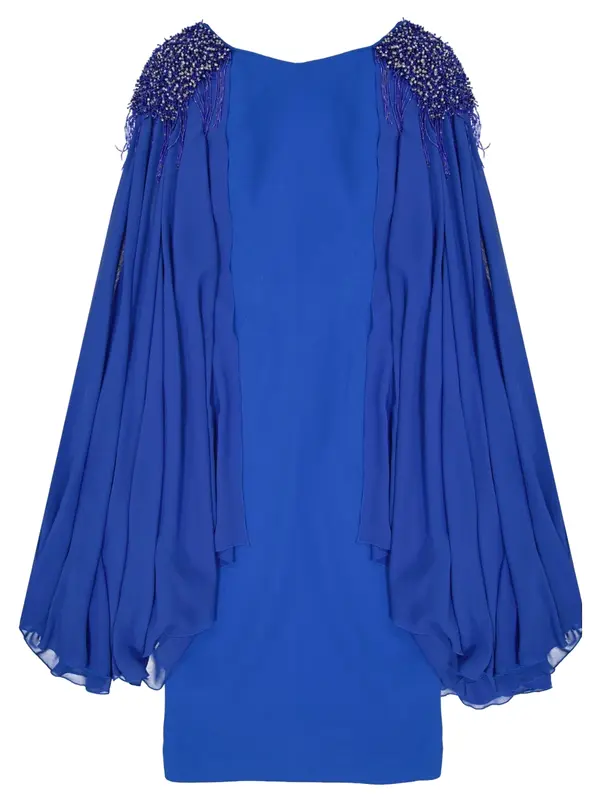IVAN MONTESI Beaded Shoulders Dress - Blue