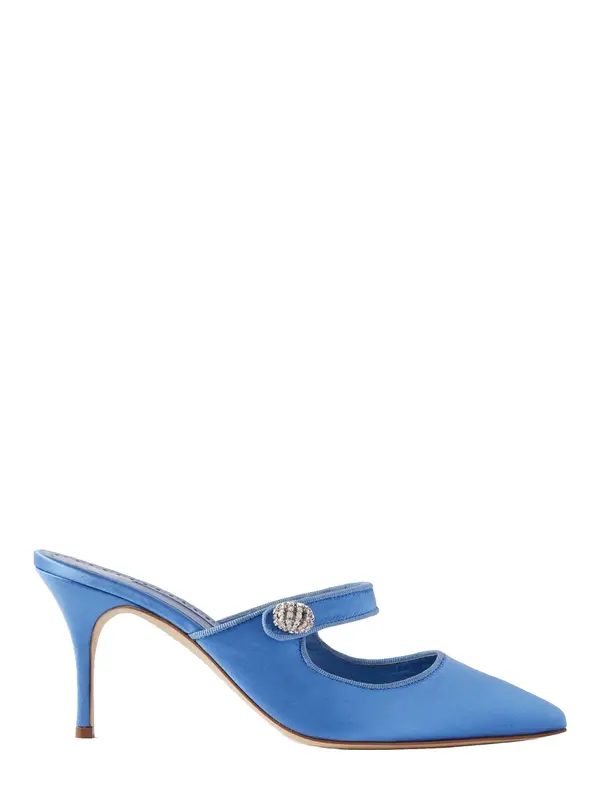 Manolo Blahnik Camparimu Jewel 070 Mules - Blue