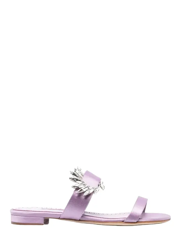 Manolo Blahnik Chivela Flat Sandals - Lilac