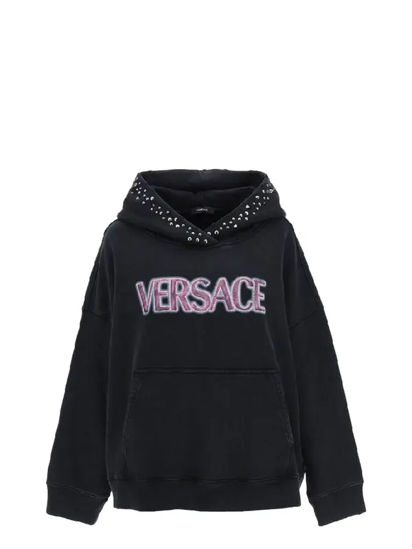 Versace Cotton Logo Hoodie - Black