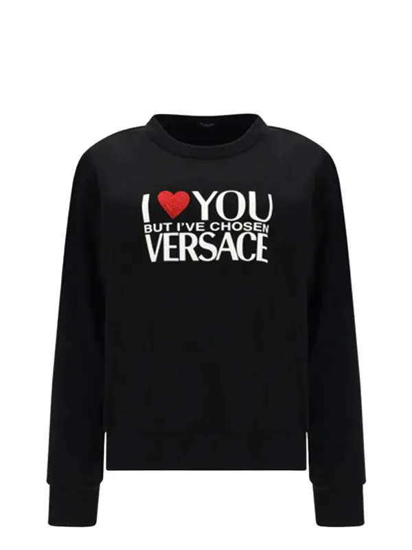 Versace Cotton Logo Sweatshirt - Black
