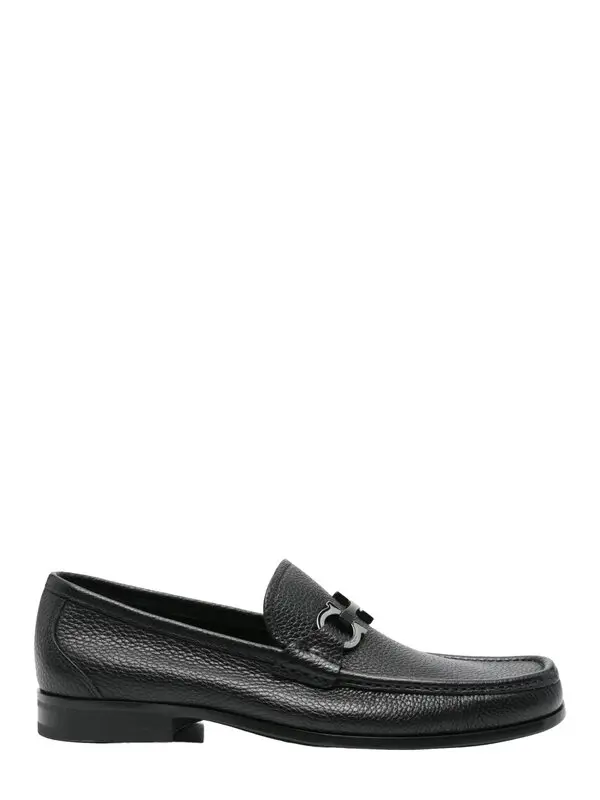 FERRAGAMO Leather Loafers - Black