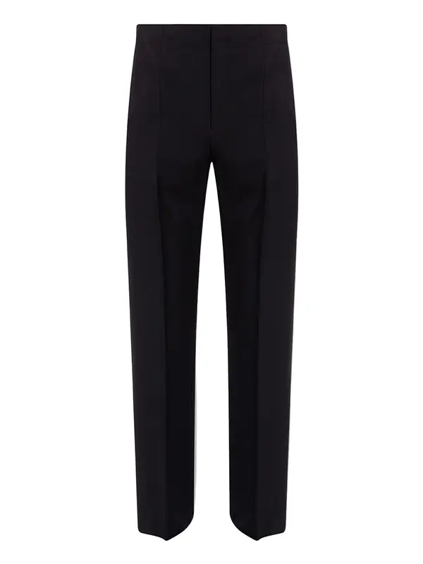 FERRAGAMO Cotton And Silk Trousers - Blue