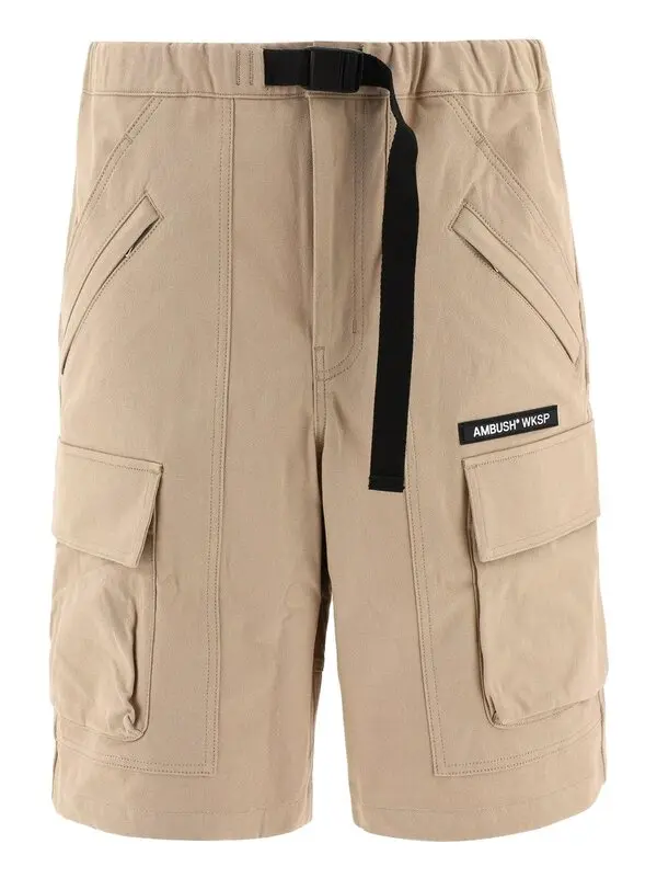 AMBUSH Cotton Bermuda Shorts - Beige