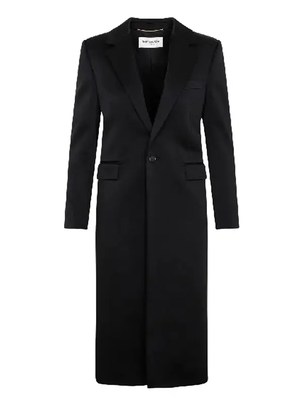 Saint Laurent Satin Coat - Black
