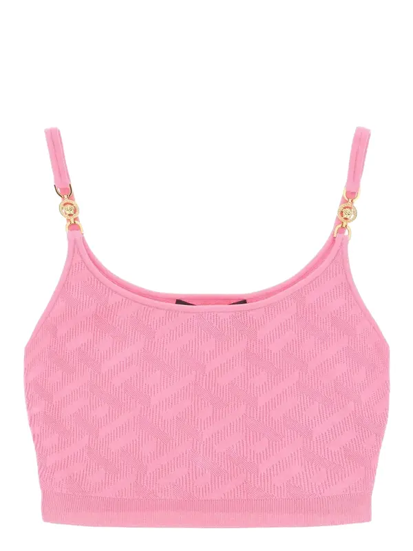 Versace La Greca Cropped Top - Pink