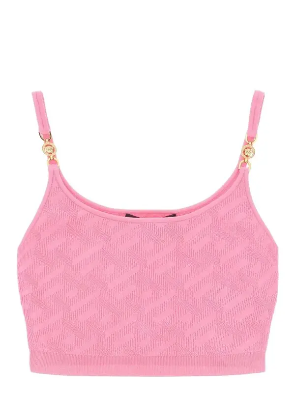 Versace La Greca Cropped Top - Pink