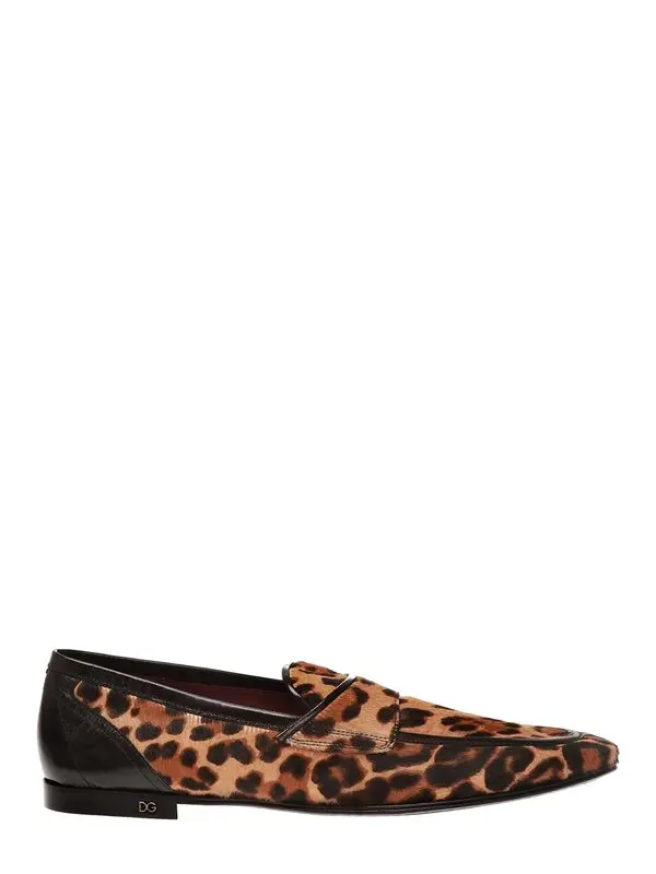 Dolce & Gabbana Leopard Print Loafers - Brown