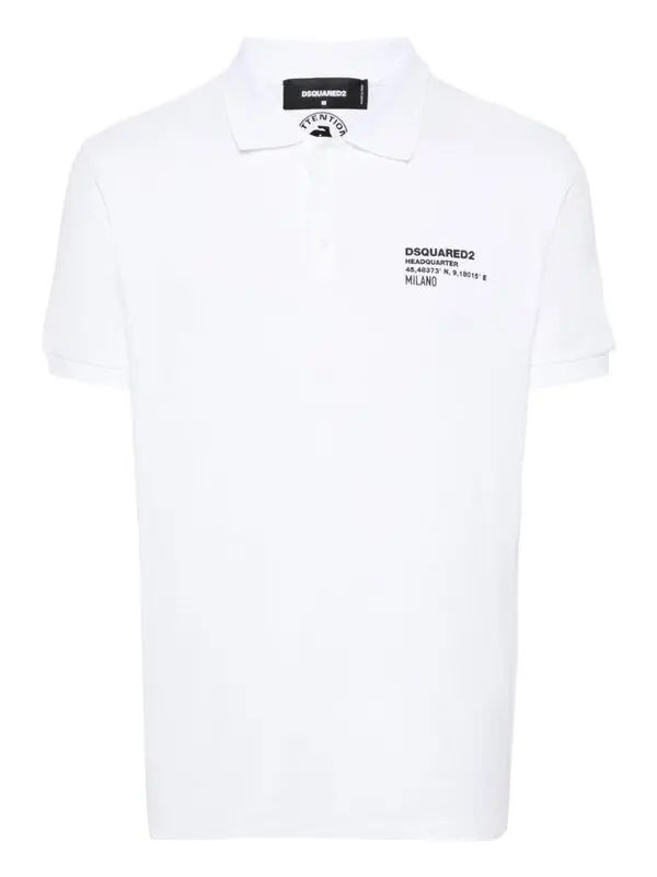 Dsquared2 Logo Cotton Polo Shirt - White