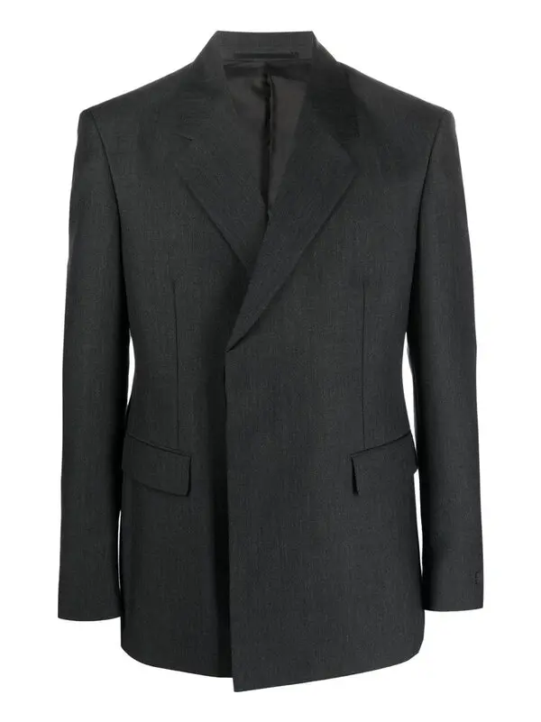 Prada Double Breasted Wool Jacket - Gray