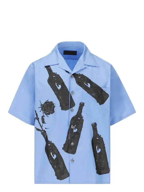 Prada Printed Cotton Shirt - Blue