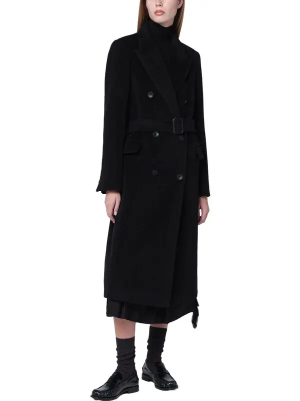 Tagliatore Double-breasted Belted Coat - Black