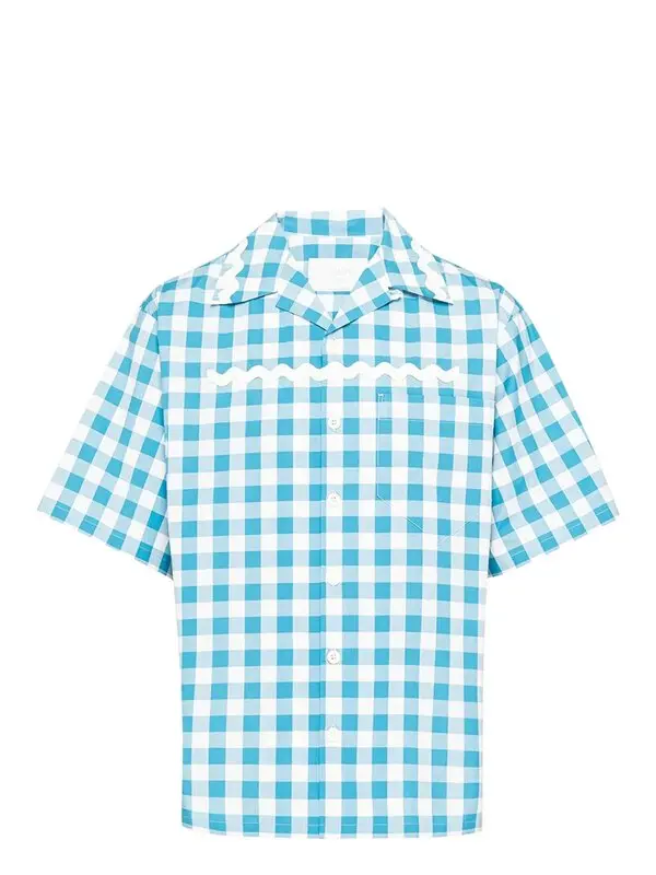 Prada Checked Cotton Shirt - Blue