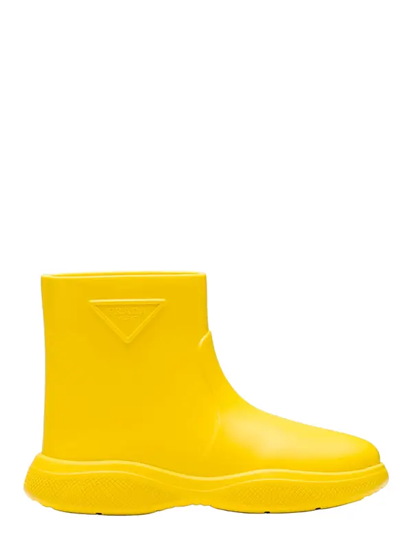 Prada Logo Rubber Boots - Yellow
