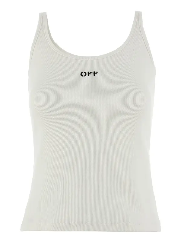 Off White Off- 'off Stamp' Top - White