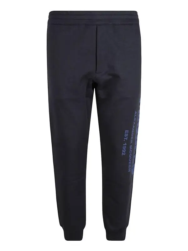 Alexander McQueen Cotton Logo Sweatpants - Blue