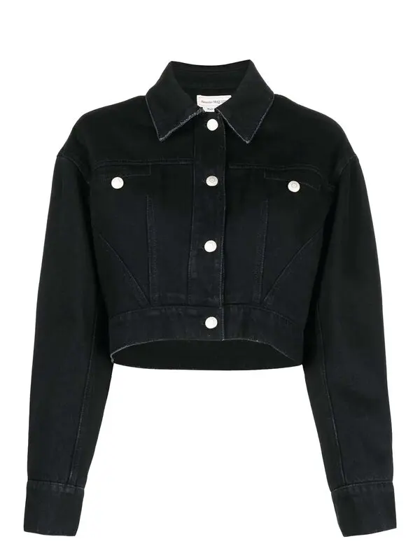 Alexander McQueen Denim Trucker Jacket - Black