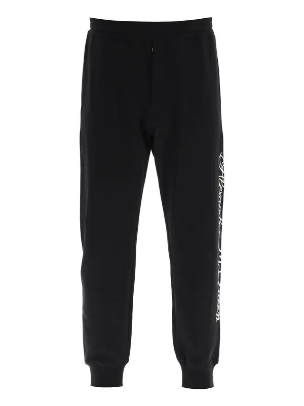 Alexander McQueen Logo Cotton Pants - Black