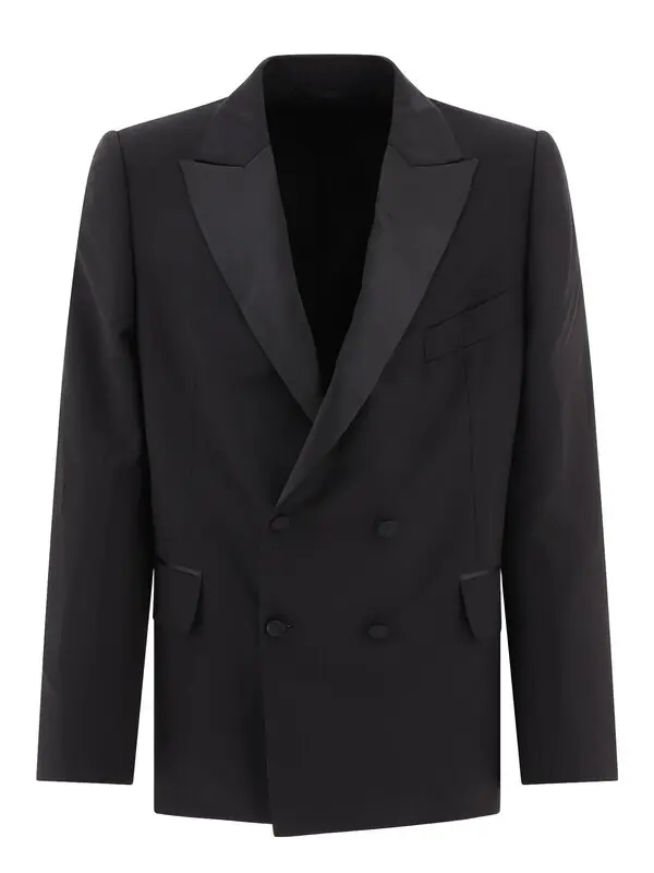 BODE Double Breasted Tuxedo Blazer - Black