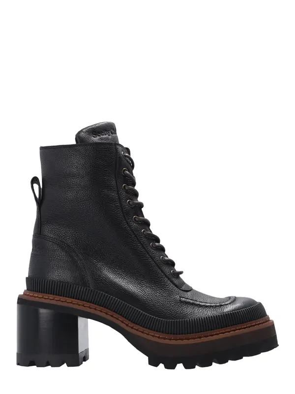 See By Chloé Mahalia Leather Lace-up Boots - Black