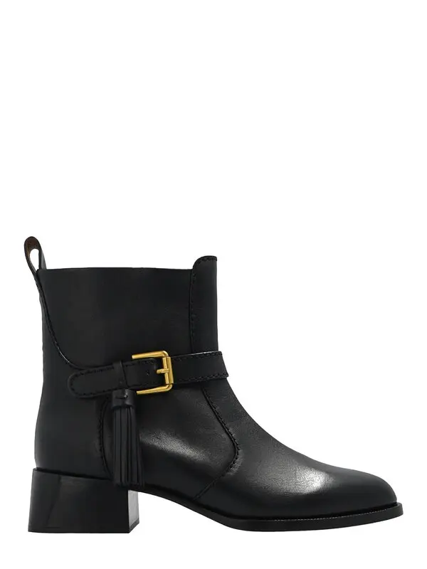 See By Chloé Lory Leather Ankle Boots - Black