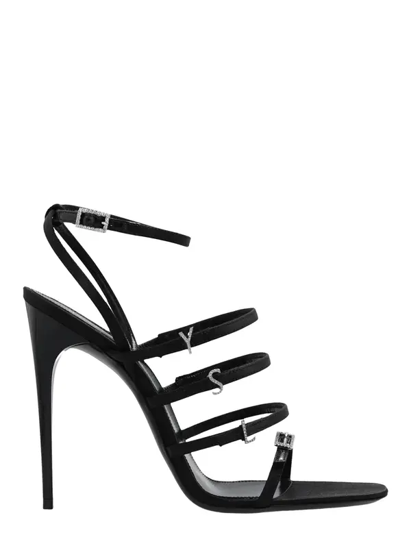 Saint Laurent Jerry Satin Sandals - Black