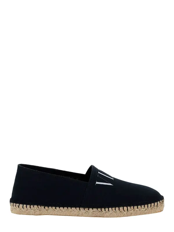 Valentino Garavani Canvas Logo Espadrilles - Black