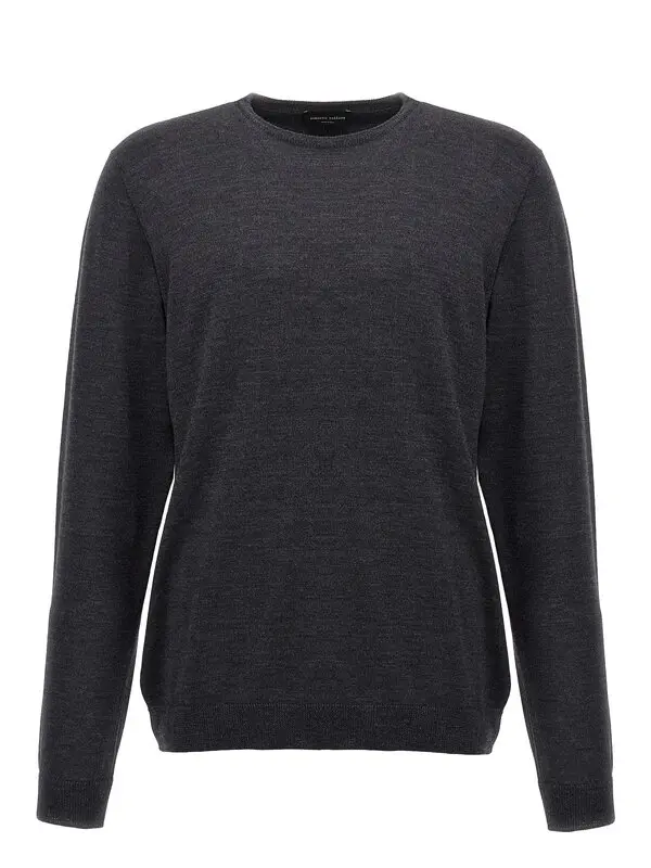 ROBERTO COLLINA Merino Wool Crew Neck Sweater - Gray